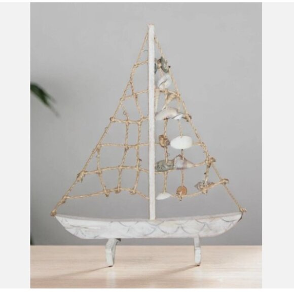 Accents | Seashell Ship Decor Nautical Beach House Decor Seashell ...